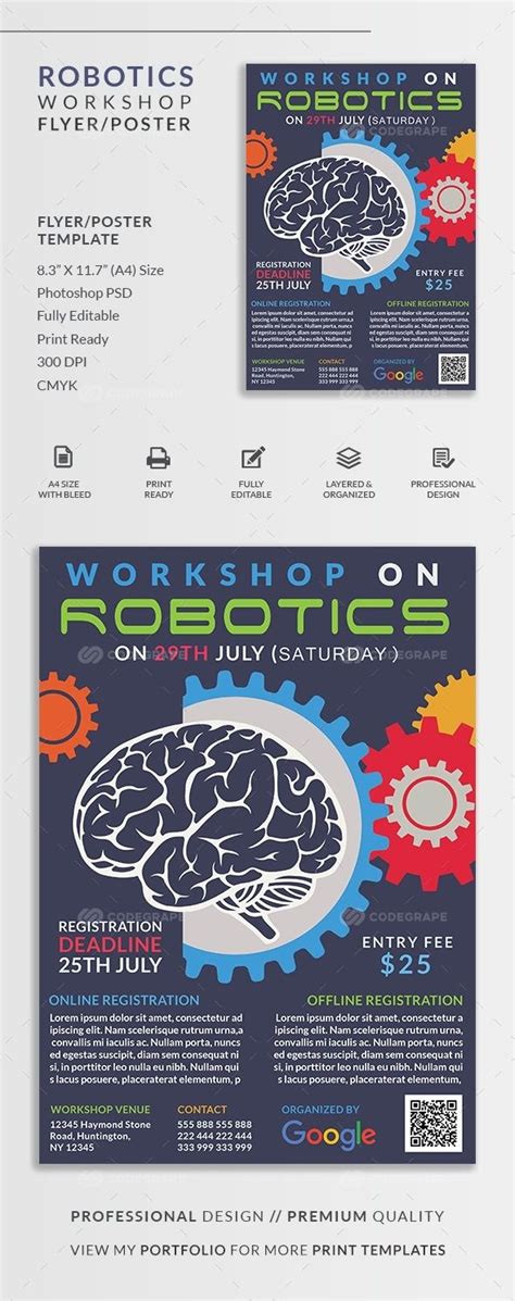 Robotics Workshop Flyer Poster Robotics Workshop Poster Template Flyer