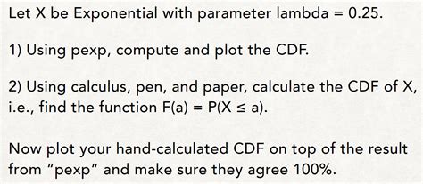 Solved Let X Be Exponential With Parameter Lambda Chegg
