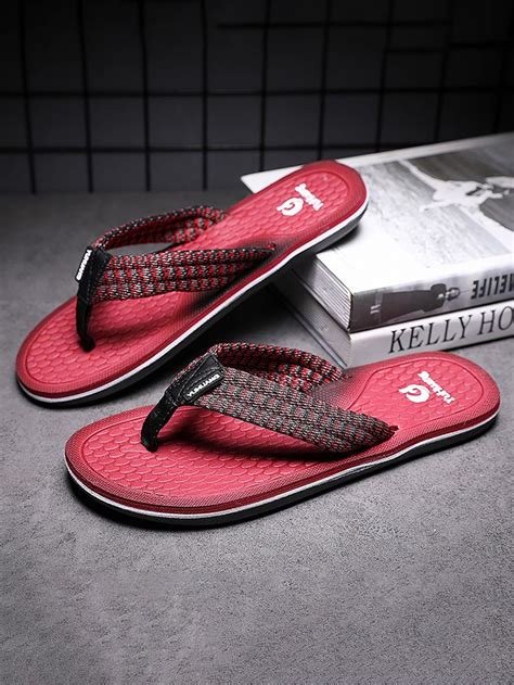 Men Letter Graphic Flip Flops Flip Flops Flop Flipping