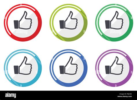 Like Vector Icons Set Of Colorful Flat Design Internet Symbols On