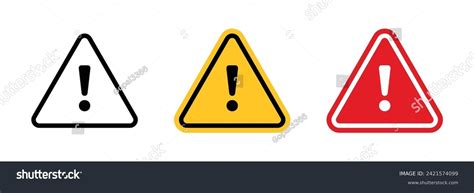 Attention Icon Set Danger Caution Alert Stock Vector Royalty Free