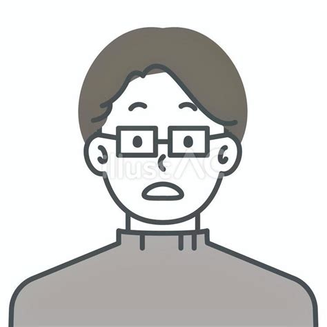 キョトンとした顔の成人男性2イラスト No 23494888｜無料イラスト・フリー素材なら「イラストac」