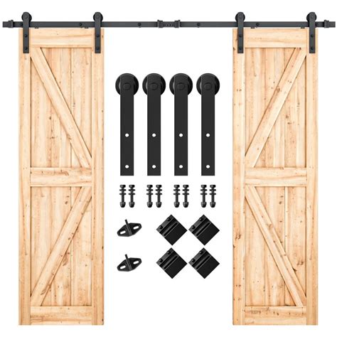 Dokio Heavy Duty Double Door Sliding Barn Door Hardware Kit Sliding