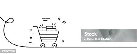 Icône De Ligne Du Panier Dachat Symbole De Marketing De Vente Ligne
