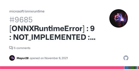 Onnxruntimeerror 9 Notimplemented Could Not Find An