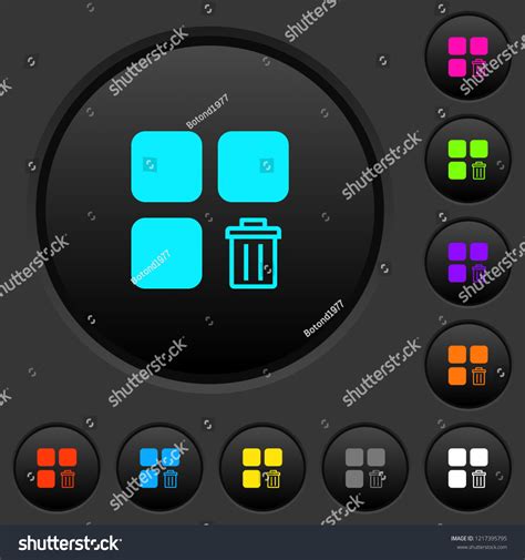 Delete Component Dark Push Buttons With Vivid Royalty Free Stock