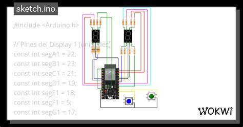 Contador Esp32 Con 2 Displays Wokwi Esp32 Stm32 Arduino Simulator
