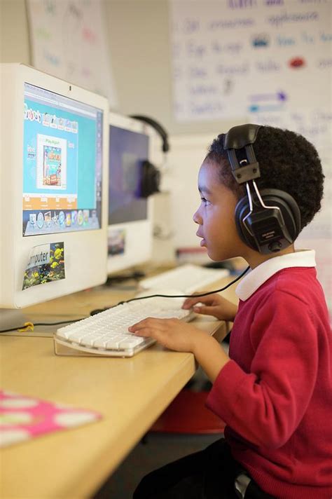 Primary School Computer Lesson Photograph By Jim West Pixels