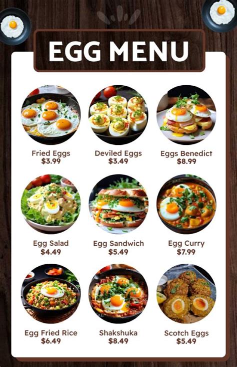 Special Egg Menu Template Perfect For Cafes And Restaurants