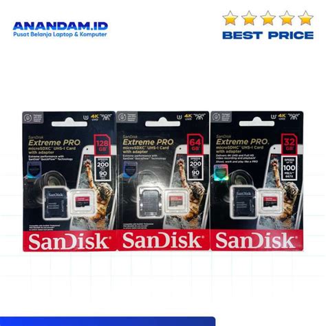 Jual Sandisk Micro Sd U3 Extreme Pro 32gb 64gb 128gb 4k U3 Memory Card