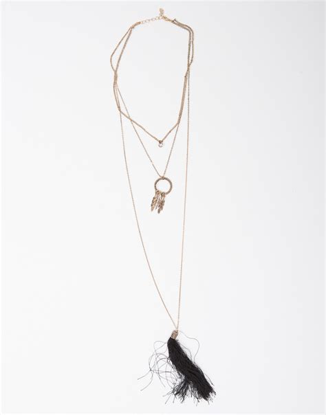 Layered Tassel Necklace Gold Necklace Statement Necklace 2020ave