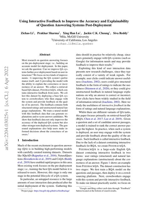 Pdf Using Interactive Feedback To Improve The Accuracy And