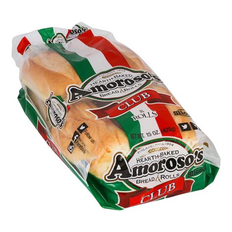 Amorosos Sliced Club Roll 8 Count 10 Per Case