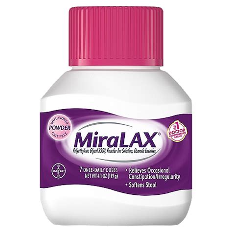 Miralax Unflavored Powder Laxative 7 Count 41 Oz Shoprite
