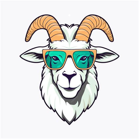 Premium Vector Billy Goat Wear Green Glass Vector Illustration