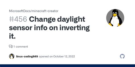 Change Daylight Sensor Info On Inverting It Issue MicrosoftDocs Minecraft Creator GitHub