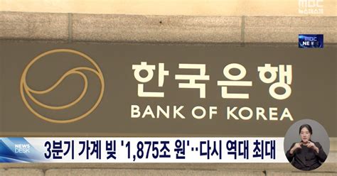 가계빚 1875조 원 다시 역대 최대‥부동산 살아나자 주담대 17조 원↑