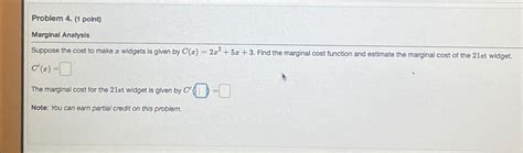 solved problem 4 1 ﻿point marginal analysissuppose the