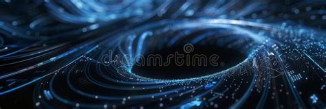 Abstract Digital Vortex With Swirling Lights Data Points Cyber Feel And Modern Design Stock