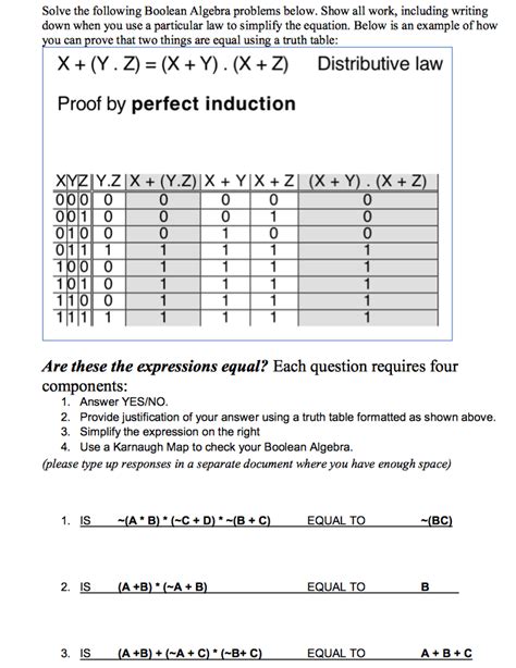 Solved Solve The Following Boolean Algebra Problems Below