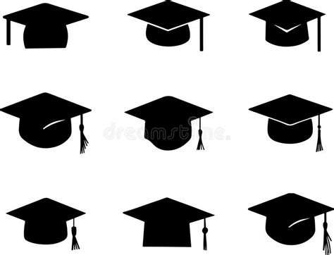 Graduation Cap Icon Set University Or College Graduation Hat Icons