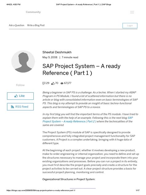 sap project system a ready reference part 1 sap blogs pdf