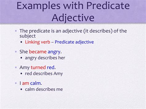 List Of Predicate Adjectives