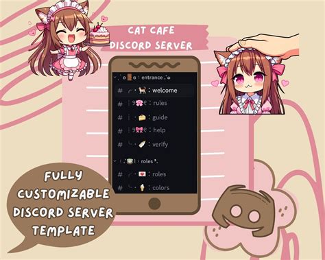 Cat Cafe Themed Discord Server Aesthetic Discord Server Template Kawaii