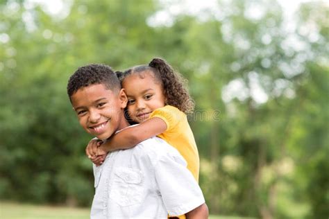 Portrait Of A Big Brother And His Little Sister Stock Image Image Of