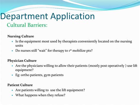 Ppt Overcoming Barriers Of A Safe Patient Handling Implementation