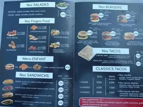 Tacos And Co Menu Et Tarifs Actualisés France Carte Menu Prix in Menu Tacos