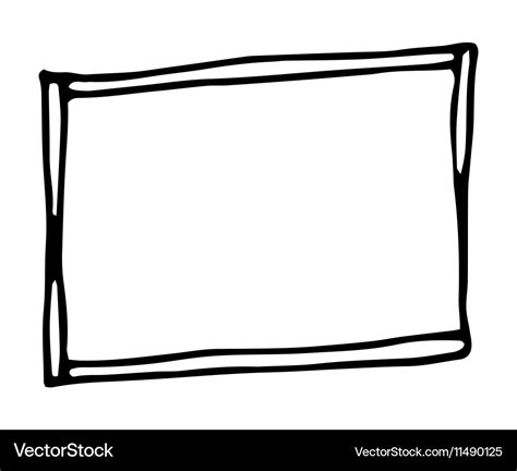 Hand Drawn Rectangle Frame Royalty Free Vector Image