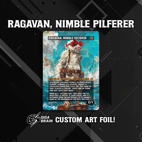 Ragavan Nimble Pilferer Foil Handmade Custom Altered Art Sticker Proxy