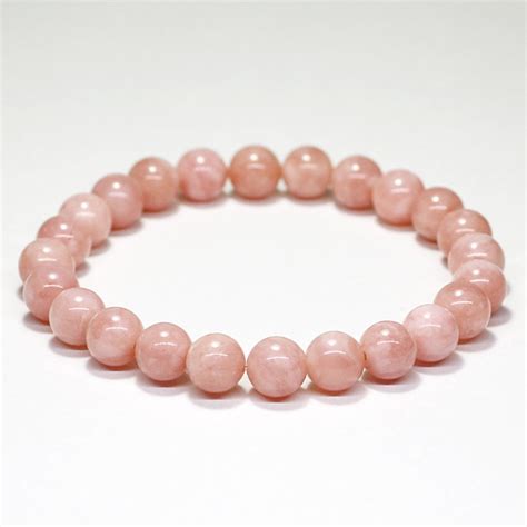 高品質 ペルー産ピンクオパールブレスレット（約8mm玉）pink Op0801is 天然石・パワーストーン Infonix