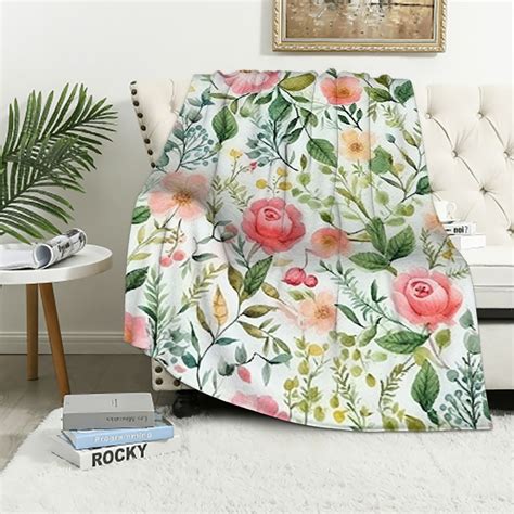 Eastsmooth Floral Blanket Flower Blanket Botanical Spring Flowers