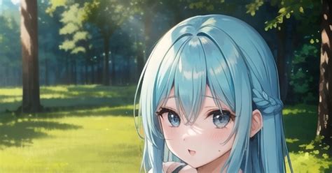 Ai 青色長髪女子の日光浴 日向あすかのイラスト Pixiv