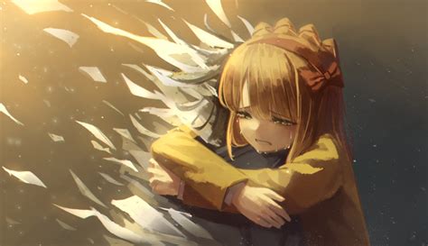 Safebooru 1boy 1girl Absurdres Bangs Blonde Hair Brown Background
