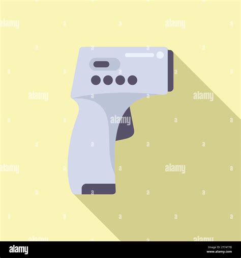 Laser Thermometer Test Icon Flat Vector Check Device Gun Heat Scan