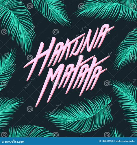Hakuna Matata Logo On White Background In Vector Illustration