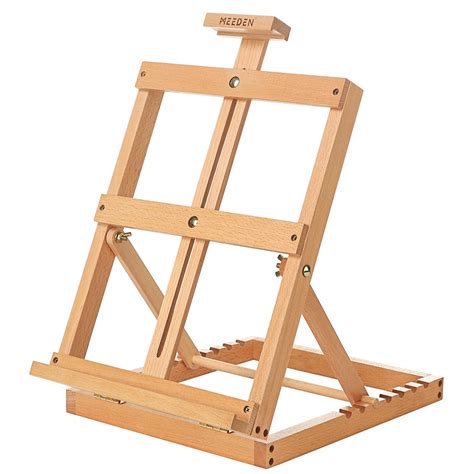 MEEDEN Heavy Duty Tabletop Studio H Frame Wooden Easel Solid Beech