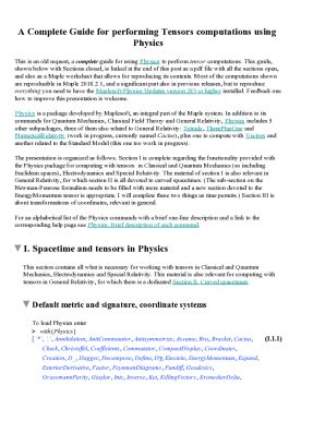 Fillable Online A Complete Guide For Tensor Computations Using Physics