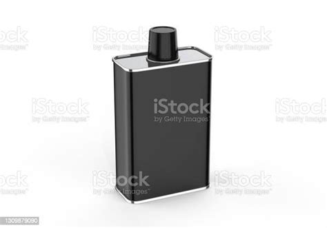 블랙 메탈릭 엑스트라 버진 올리브 오일 주석은 고립 된 흰색 배경에 템플릿을 모형 수 있습니다 3d 일러스트 0명에 대한 스톡