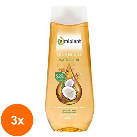 Set 3 X Gel De Dus Elmiplant Exotic Spa Cu Ulei De Cocos Marula Si