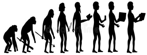 Silhouette Evolution From Monkey To Man Stock Vector Illustration Of