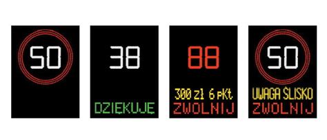 Radarowy wyświetlacz prędkości MP DP pokazuje punkty karne oraz wysokość mandatu bez osprzętu