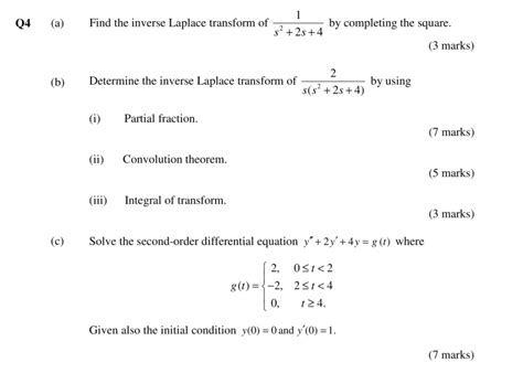 Solved Q A Find The Inverse Laplace Transform Of S Chegg Com