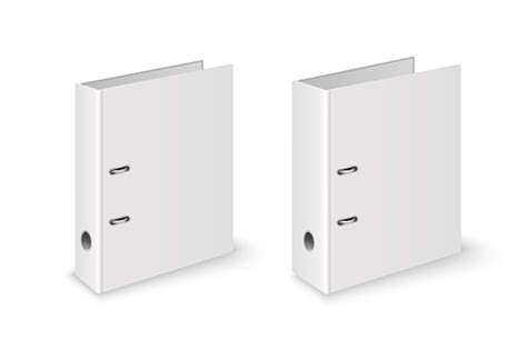 벡터 3d 닫기 사실화이트 빈칸 오피스 바인더 파일과 금속 링용 A4 용지 시트 클로즈업 흰색 배경에 격리 4cm 8cm 5cm 10cm 디자인 템플릿 모형 측면 이소메트릭