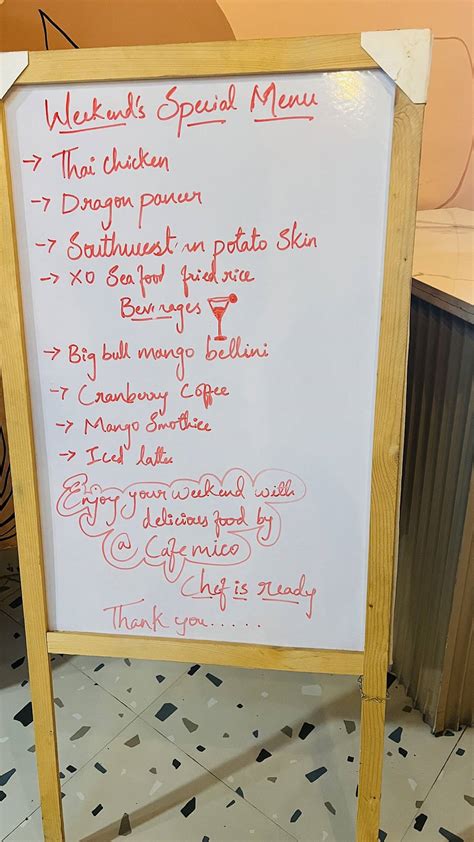 Menu at CAFÉ MICO Hyderabad