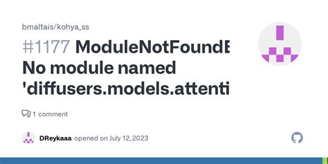 Modulenotfounderror No Module Named Diffusersmodelsattention