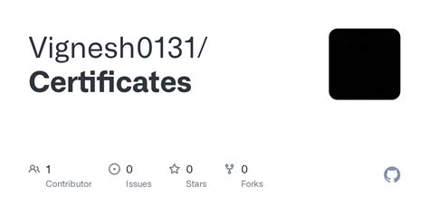 Github Vignesh0131certificates